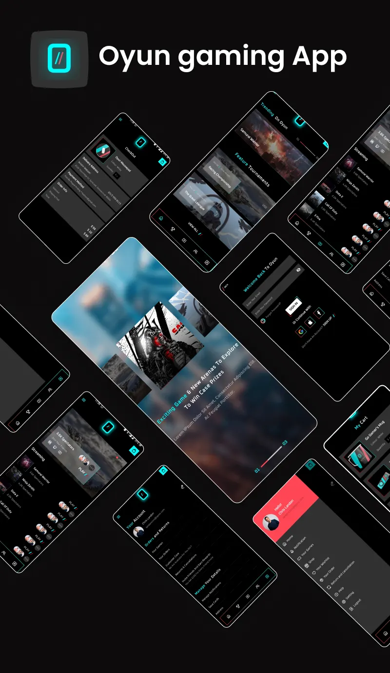 Flutter UI Kit Free for Gaming Agency | Oyun Lite | Iqonic Design